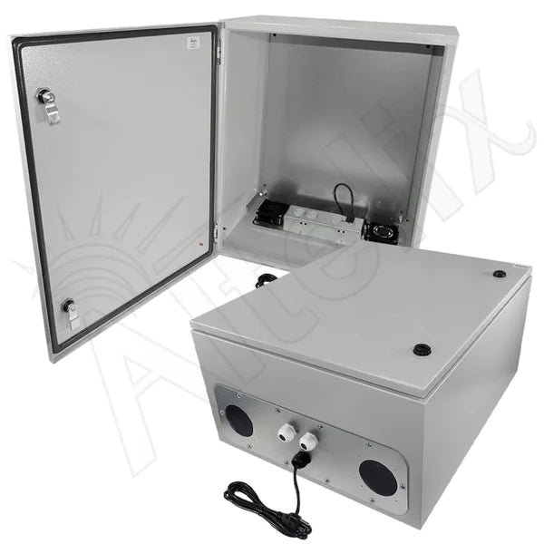 Altelix 24x20x12 Steel Weatherproof NEMA Enclosure with Dual Cooling F ...