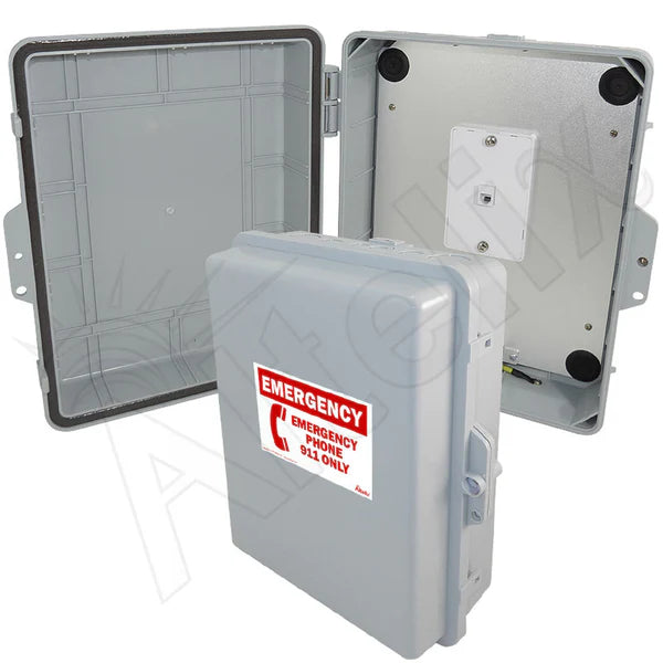 Altelix Weatherproof Emergency Phone Call Box for Slim-Line Phones, 14 ...